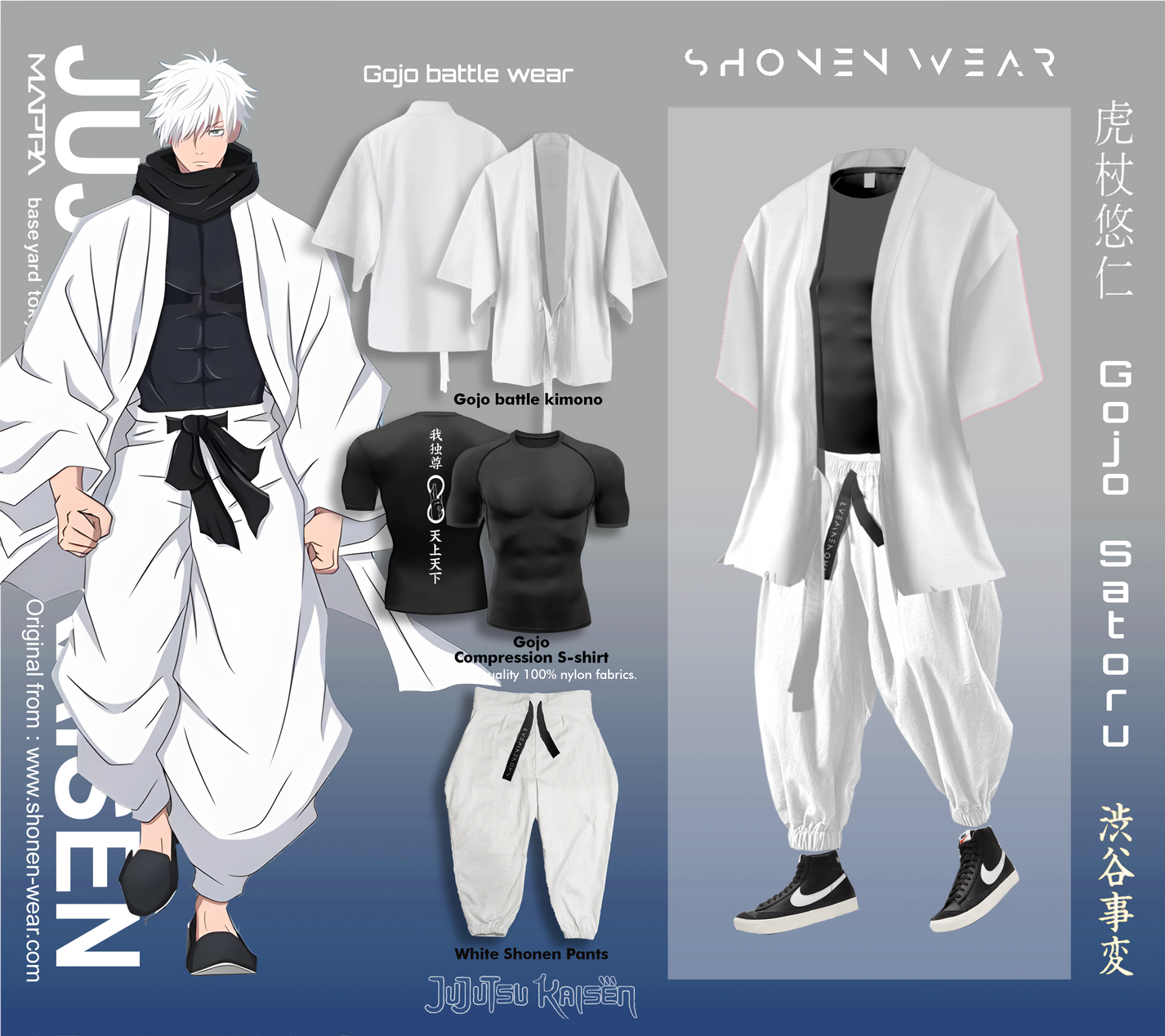 Set / Gojo Satoru Battle drop – Shonenwear.company